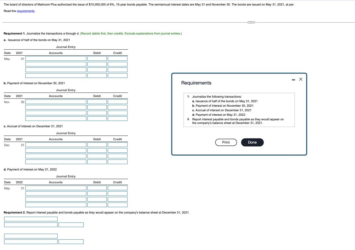 Solved Requirement 1. Journalize the transactions a through | Chegg.com