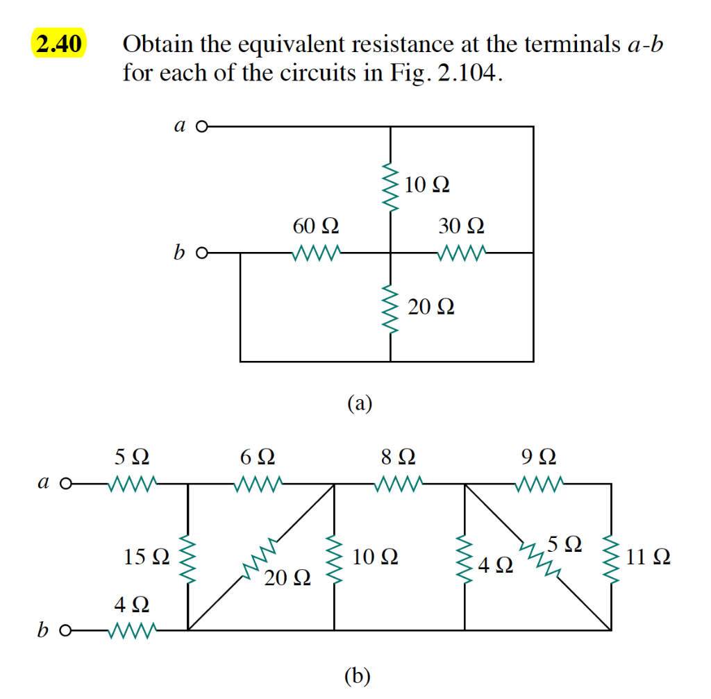 Solved For the first circuit, the R equivalent is zero | Chegg.com