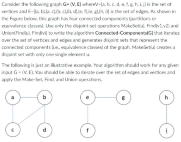 Solved Consider the following graph G = (V, E) where V = [a, | Chegg.com