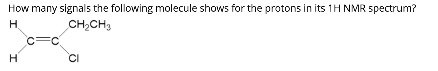Solved 1) When the 1H NMR spectrum of CH3Cl is recorded | Chegg.com