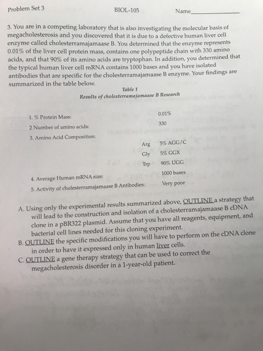 Solved Problem Set 3 BIOL-105 Name 3. You are in a competing | Chegg.com
