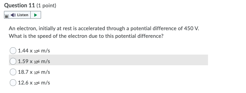 Solved An Electron Initially At Rest Is Accelerated Through