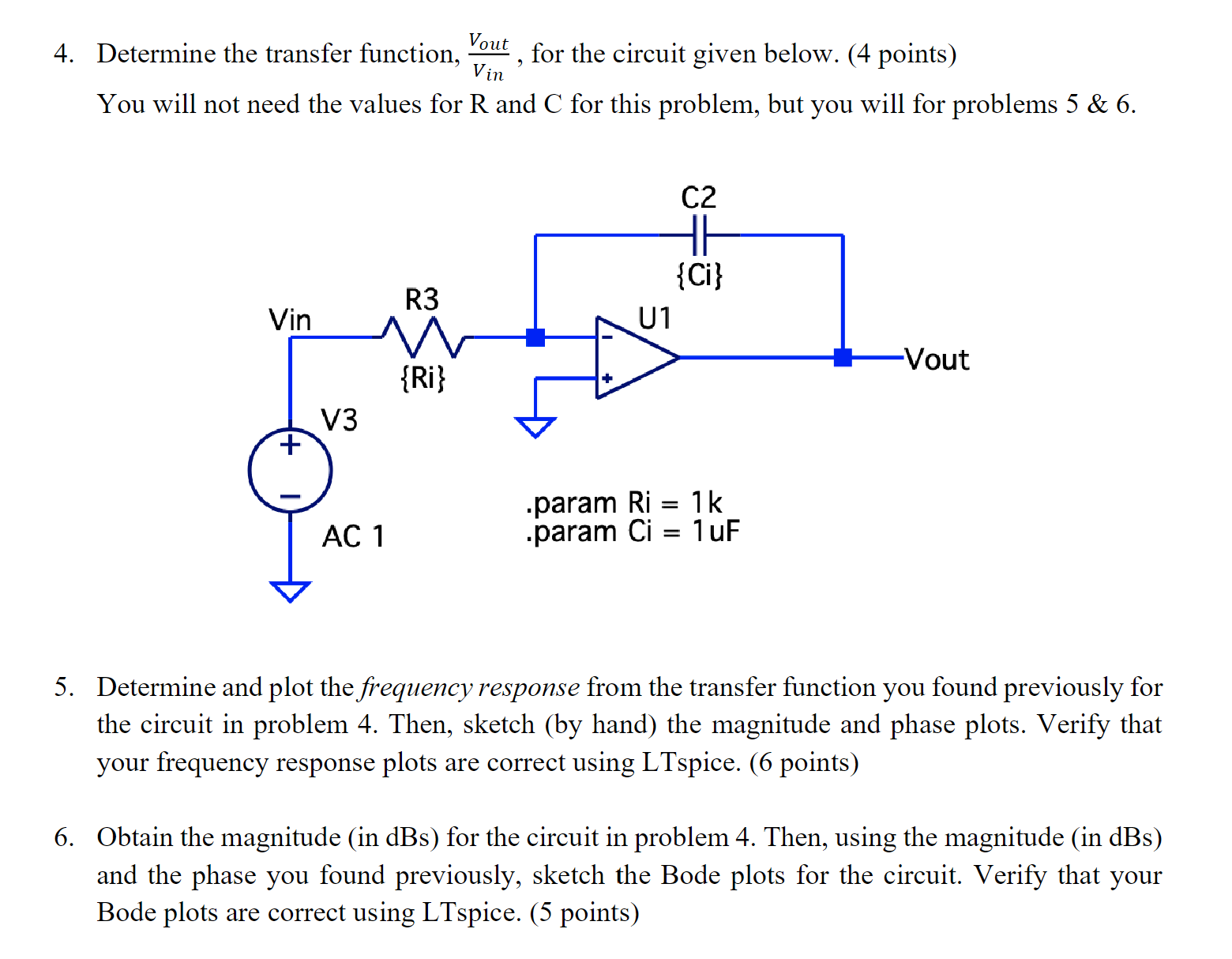 Solved Determine the transfer function, Vout Vin , ﻿for the | Chegg.com