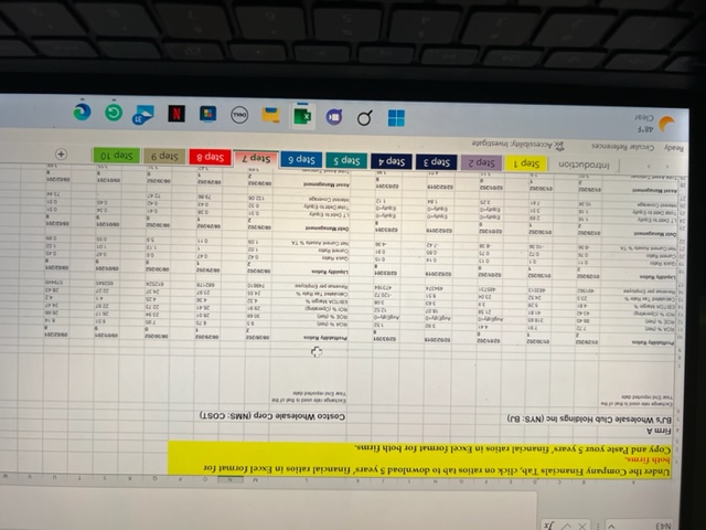 Under the Company Financials Tab, click on ratios tab | Chegg.com