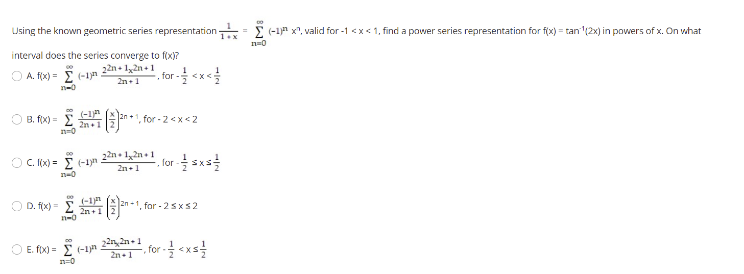 Solved 00 Using the known geometric series representation 1 | Chegg.com