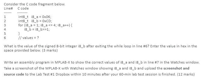Solved Ni Consider The C Code Fragment Below Line C Code 1 4360