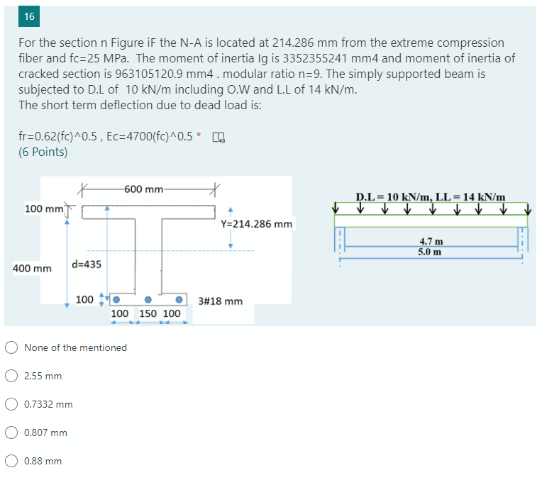 Solved 16 For the section n Figure if the N-A is located at | Chegg.com