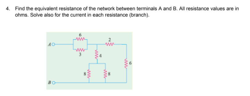 Solved 4. Find the equivalent resistance of the network | Chegg.com