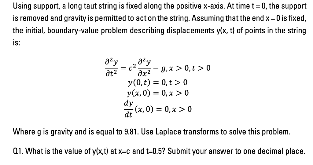 Solved Using support, a long taut string is fixed along the | Chegg.com