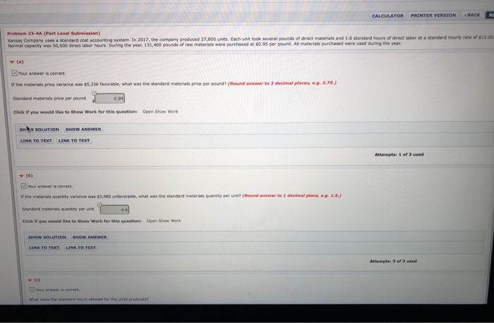 Solved Problem 23-4A (Part Level Submission) Normal capacity | Chegg.com