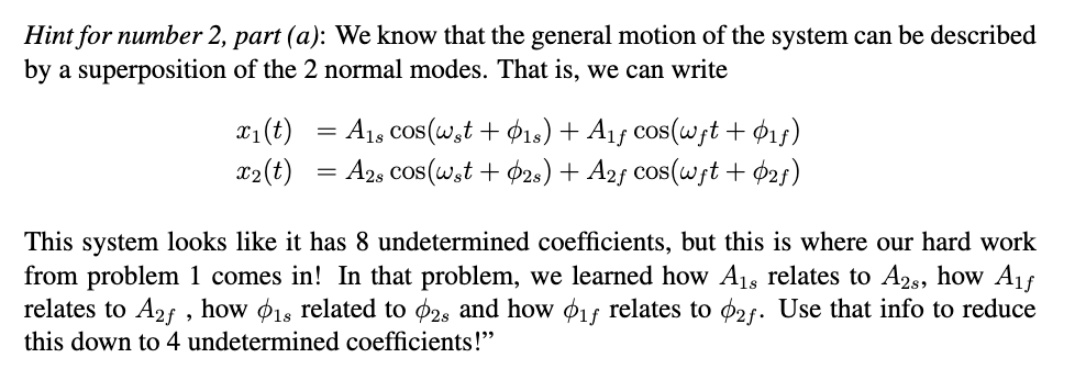 Solved 1. Normal modes Figure 1: Vertically coupled | Chegg.com