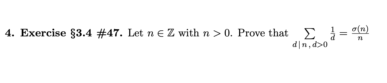 Solved 4. Exercise §3.4 \#47. Let n∈Z with n>0. Prove that | Chegg.com