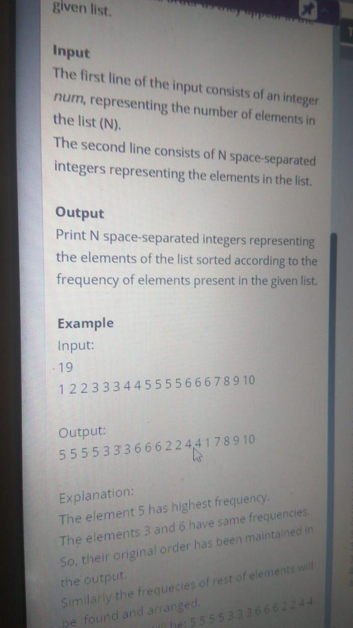 Solved Given List Input The First Line Of The Input Chegg