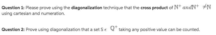Solved Question 1: Please prove using the diagonalization | Chegg.com