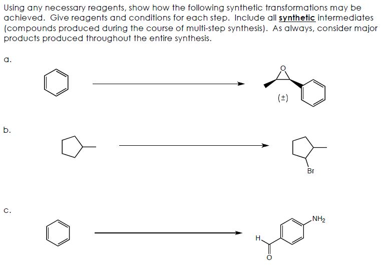 Solved Using any necessary reagents, show how the following | Chegg.com