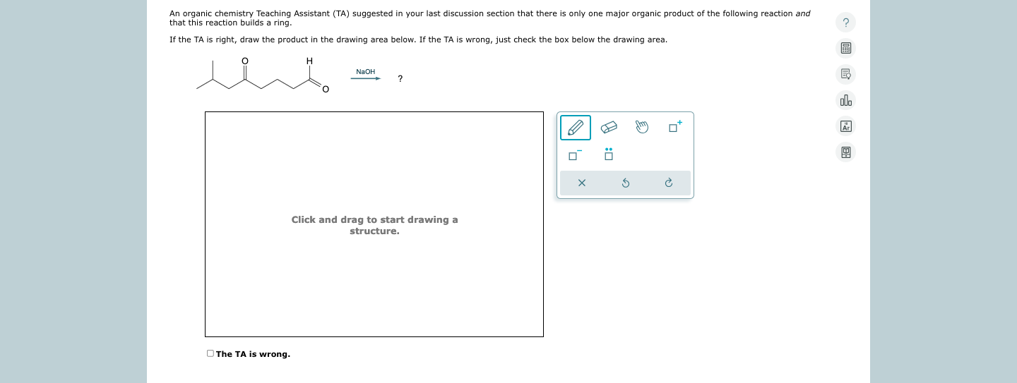 Solved An organic chemistry Teaching Assistant (TA) | Chegg.com