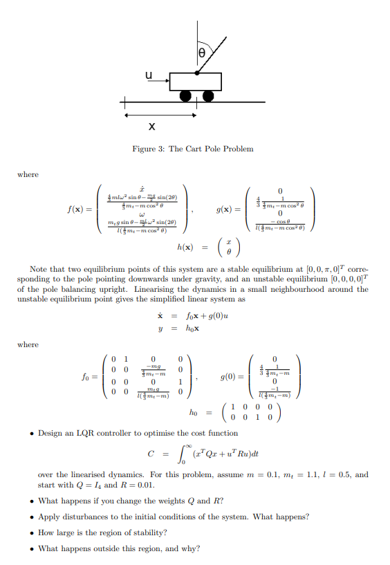 Solved Linear Quadratic Regulators* Consider the cart pole | Chegg.com