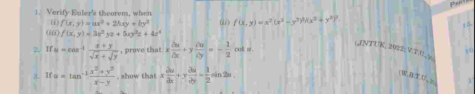 Solved Verify Euler's theorem, | Chegg.com