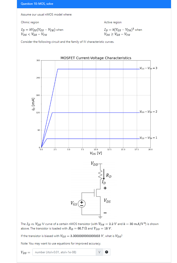 Solved Assume our usual nMOS model where: Ohmic region | Chegg.com
