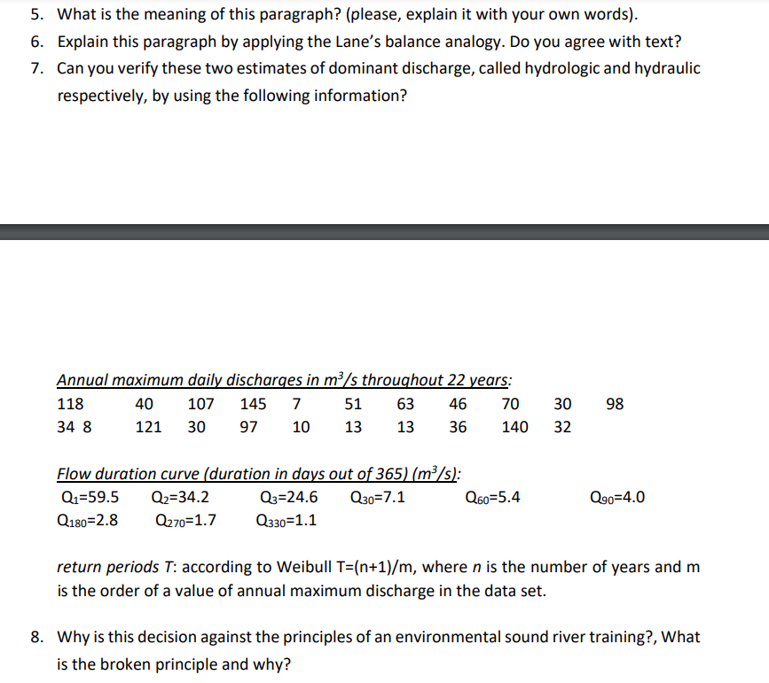 Solved 3. See in the figure below the original river | Chegg.com