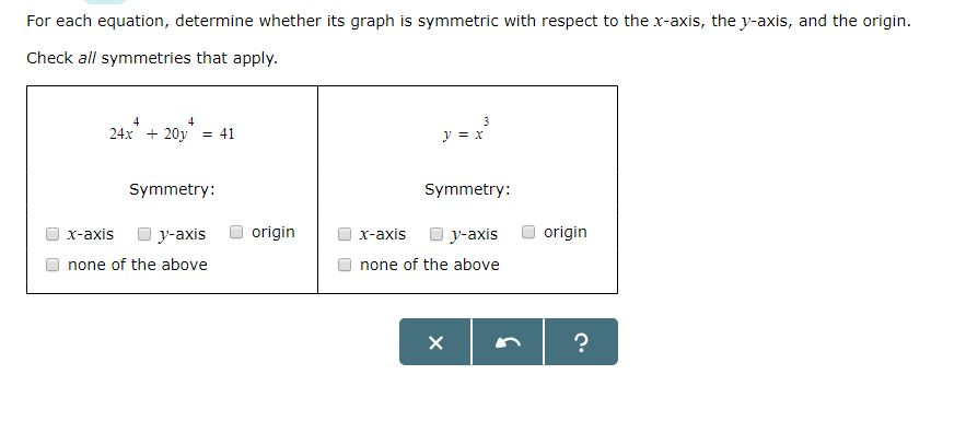 Solved For each equation, determine whether its graph is | Chegg.com