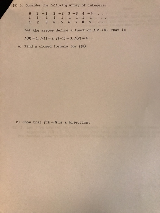 Solved [5] 3. Consider the following array of integers: Let | Chegg.com