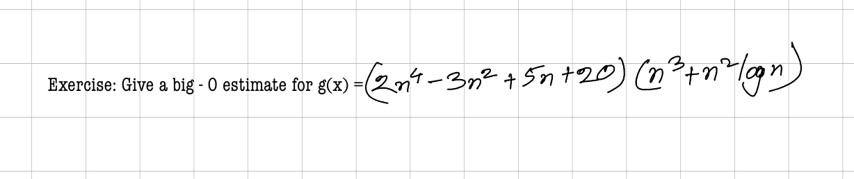 Discrete math: Exercise 2: Give a big - ﻿O estimate | Chegg.com