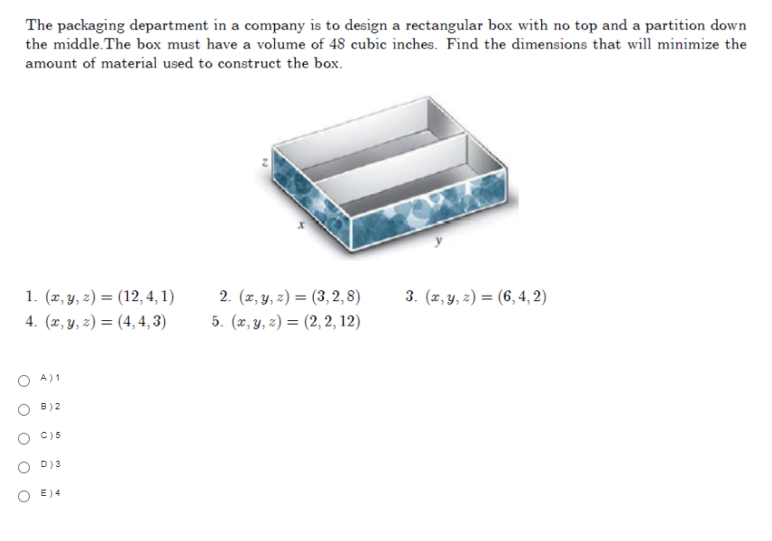 Solved The packaging department in a company is to design a | Chegg.com