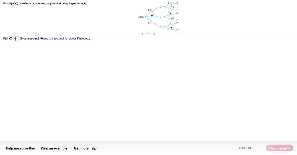 Solved Find P(WC) by referring to the tree diagram and using | Chegg.com