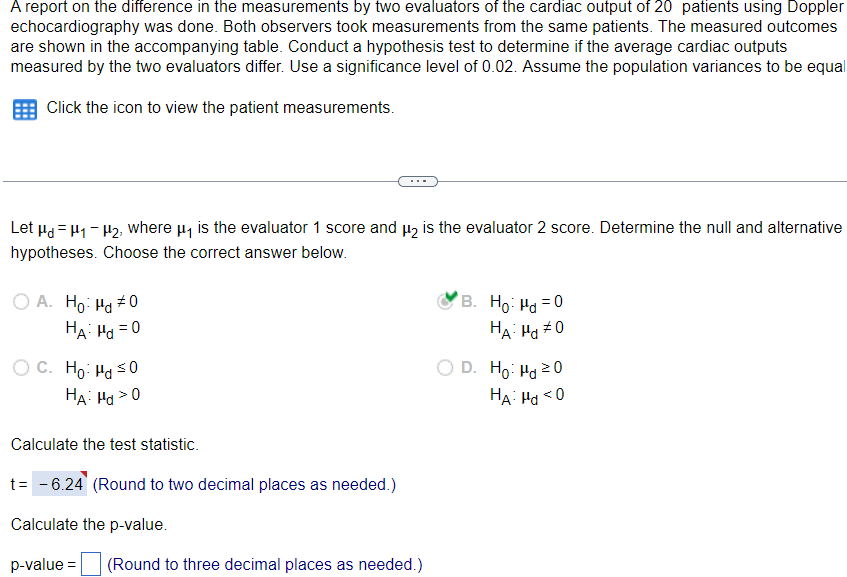 Solved \begin{tabular}{ccc} Patient & Evaluator 1 & | Chegg.com