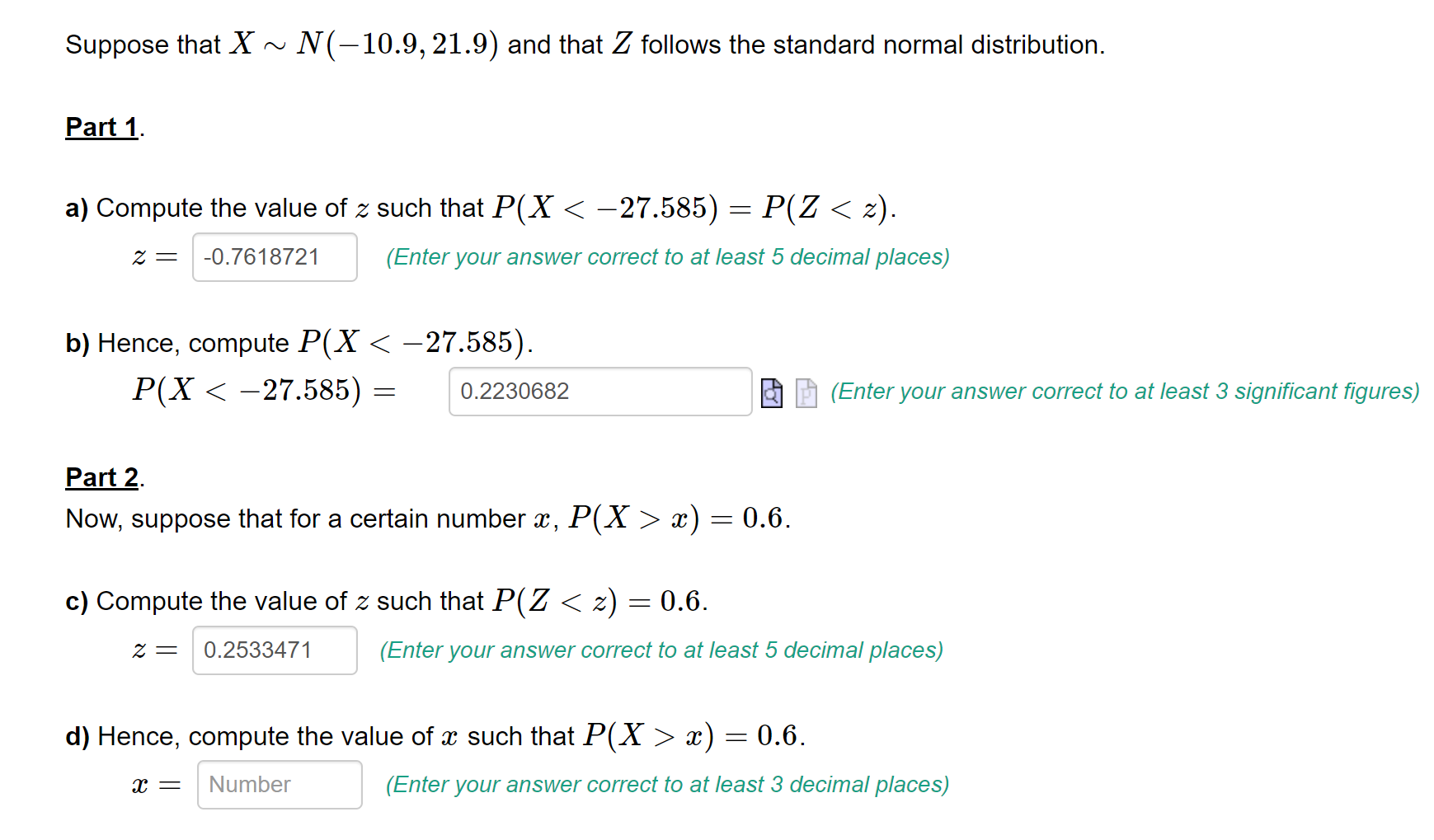 Solved I'm not sure how to do part d | Chegg.com
