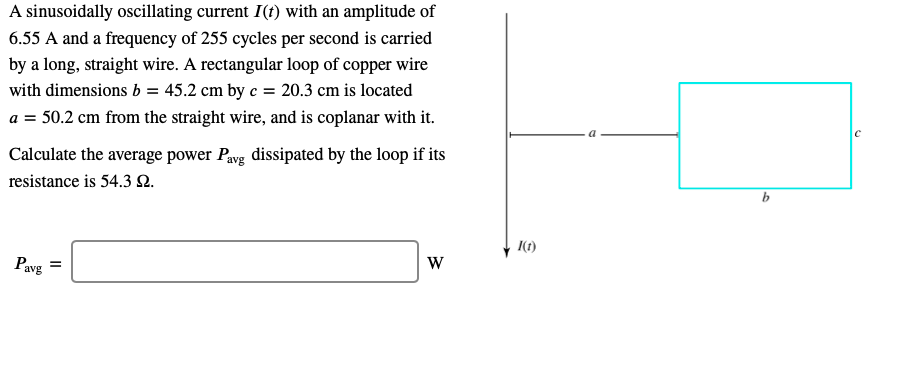 Solved A sinusoidally oscillating current I(t) with an | Chegg.com