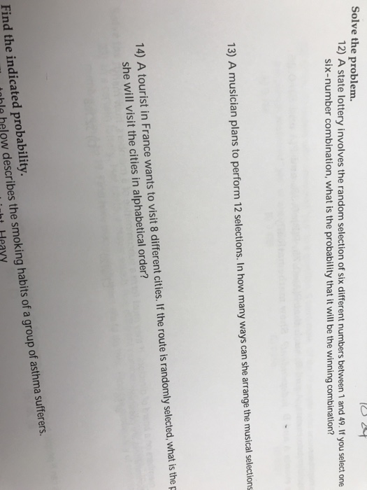 Solved Solve the problem 12) A state lottery involves the | Chegg.com