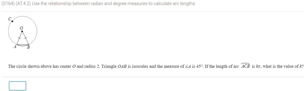 [Solved]: The circle shown above has center ( O ) and ra