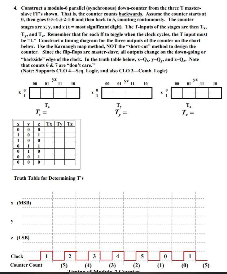 Solved 4. Construct a modulo-6 parallel (synchronous) | Chegg.com