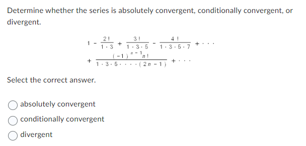Solved Determine whether the series is absolutely | Chegg.com