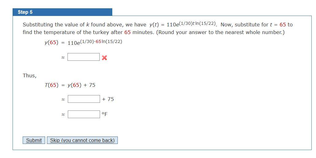 Solved Substituting the value of k found above, we have y(t) | Chegg.com