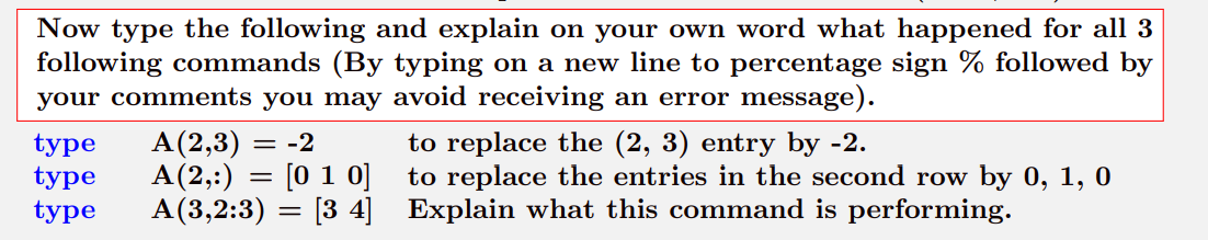 Solved Now type the following and explain on your own word | Chegg.com