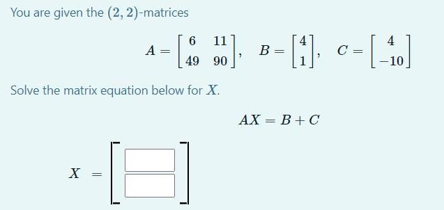 Solved You are given the (2,2)-matrices | Chegg.com