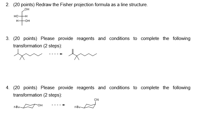 Solved 2. (20 points) Redraw the Fisher projection formula | Chegg.com
