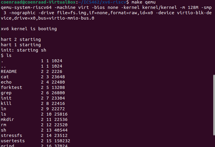 Solved Hey everyone, I just finished installing xv6 and now | Chegg.com