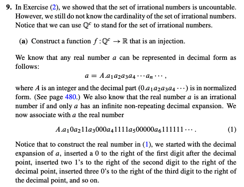 Solved 2. Is the set of irrational numbers countable or | Chegg.com