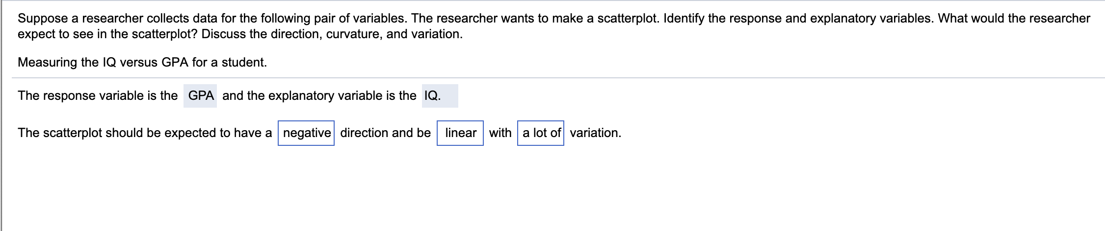 Solved Suppose a researcher collects data for the following | Chegg.com