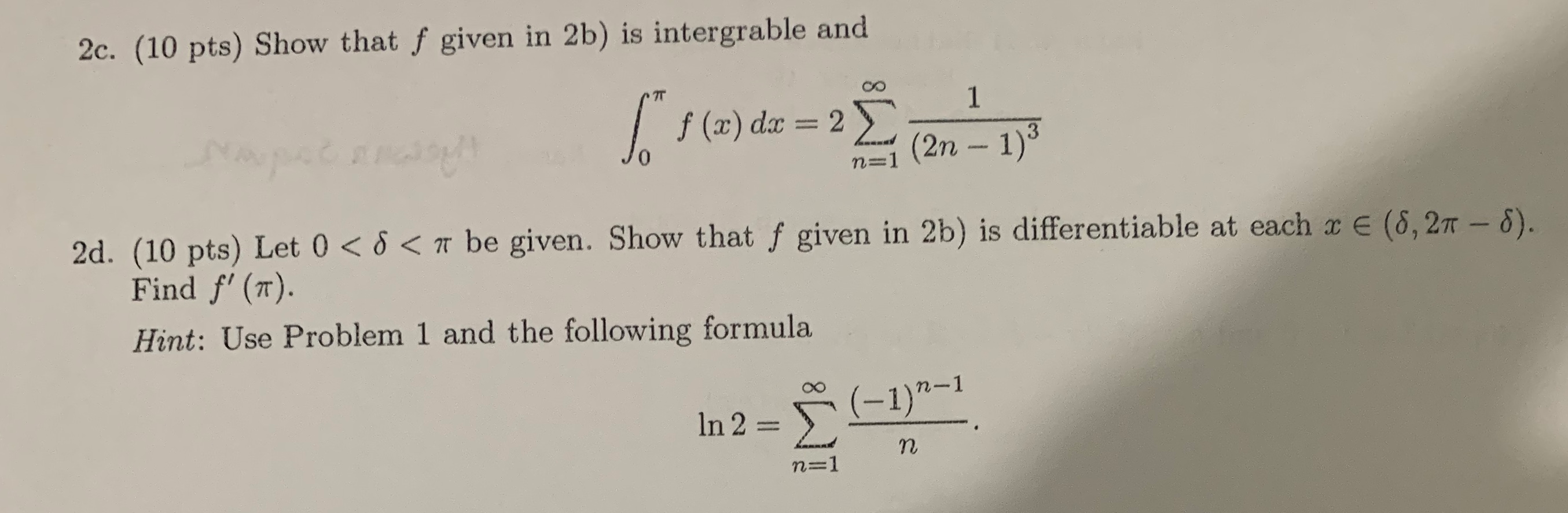 Solved 2. (40 pts) Let fn: R R be given by : sin (ns) fn (x) | Chegg.com