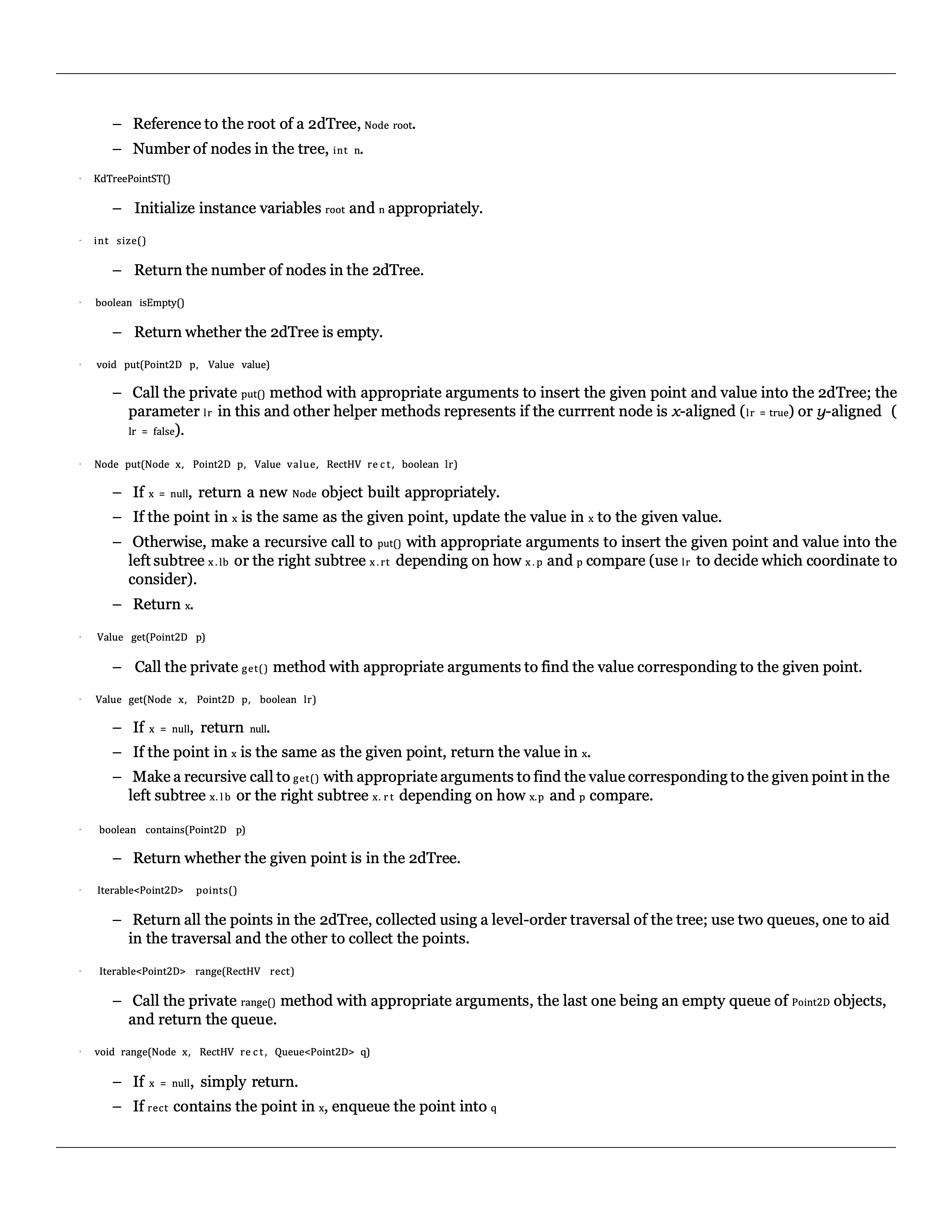 Solved Problem 2. (2dTree Implementation) Develop a data | Chegg.com