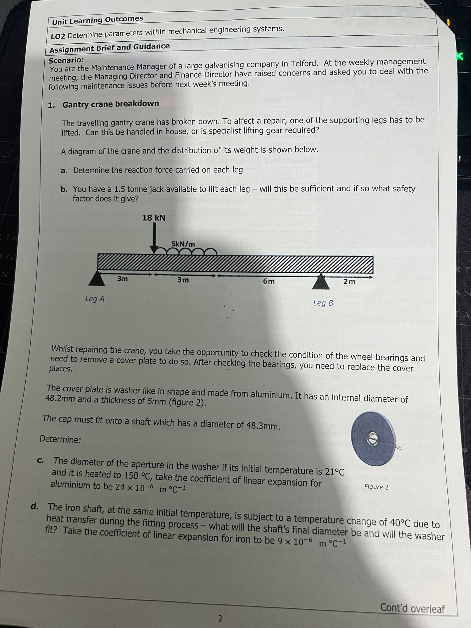 Solved LO2 ﻿Determine parameters within mechanical | Chegg.com