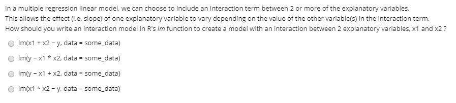 Solved In a multiple regression linear model, we can choose | Chegg.com