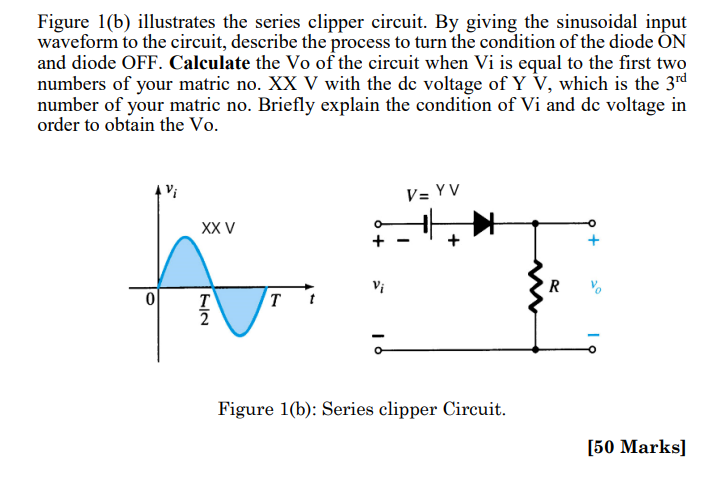 Solved Figure 1(b) illustrates the series clipper circuit. | Chegg.com