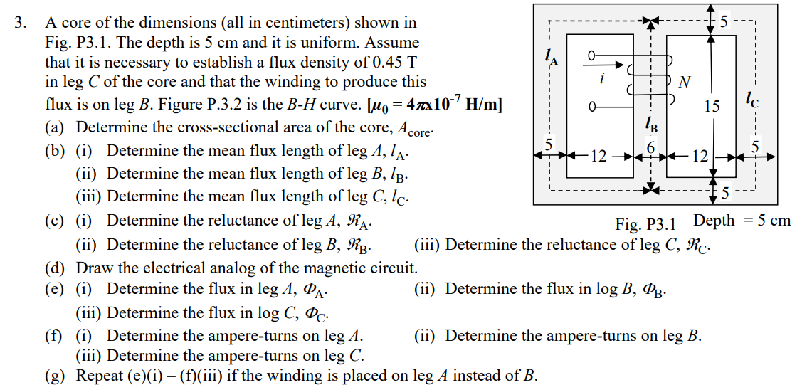 3. A core of the dimensions (all in centimeters) | Chegg.com
