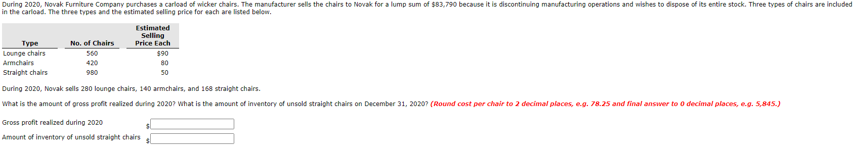 Solved During 2020, Novak Furniture Company purchases a | Chegg.com